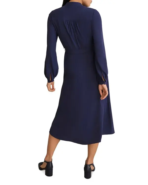 Hobbs London Lettie Fit-And-Flare Midi Dress In Midnight Navy - 25